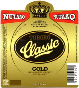 Drink Label: Tuborg Classic Gold (Nuuk Imeq A/S, GreenlandCol:GL-BEER ...