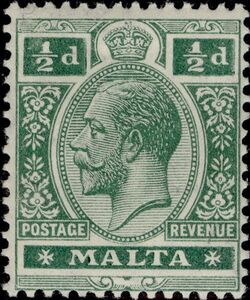 Stamp: King George V (1865-1936) (Malta(Definitives 1914-1921: King ...