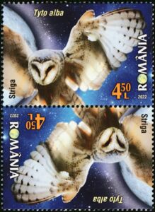 Stamp: Barn Owl (Tyto alba) (Romania(Nocturnal Birds (2022)) Mi:RO ...