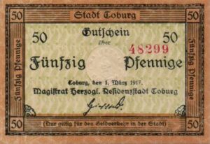Banknote: 50 Pfennige (German Notgeld(Coburg) Gra:C21.1