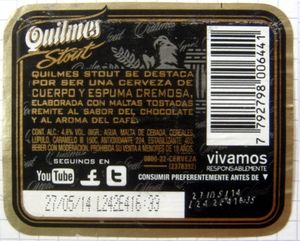 Drink Label: Quilmes Stout (Cervecería y Maltería Quilmes S.A.I.C.A. y ...