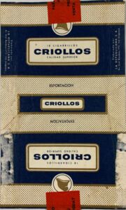 Cigarette Pack: Criollos (UruguayCol:UY-CT-0186