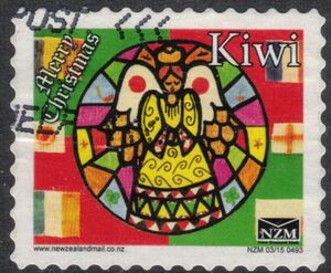Stamp: Merry Christmas, Angel - Small Format (New Zealand: Private Post ...