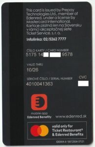 Bank Card: Edenred (Edenred, SlovakiaCol:SK-MC-0161.02