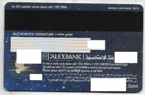 Bank Card: Alex Bank Platinum (Alex Bank, EgyptCol:EG-VI-0043