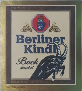 Drink Label: Berliner Kindl Bock Dunkel (Berliner Kindl Brauerei AG ...
