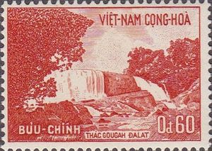 Stamp: Gougah Waterfalls, Dalat (Vietnam, South(Ngo Dinh Diem's ...