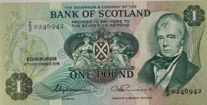 Banknote: 1 Pound Sterling (Scotland(Bank of Scotland 1970-1990 Issue ...