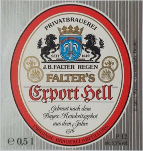 Drink Label: Falters Export Hell (Privatbrauerei J. B. Falter KG, Germany, Federal RepublicCol ...