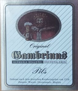 Drink Label: Gambrinus Pils Original (Germania Brauerei closed, Germany ...