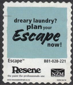 Stamp: Resene - Escape (New Zealand: Private Post Offices(New Zealand ...