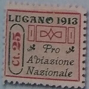 Stamp: Air post stamp for Lugano-Mendrisio (Switzerland(Semi-Official ...