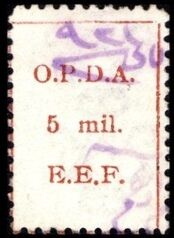 Stamp: O.P.D.A. - E.E.F. (Palestine, British Mandate: Revenue Stamps ...