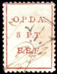 Stamp: O.P.D.A. - E.E.F. (Palestine, British Mandate: Revenue Stamps ...