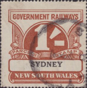 Stamp: NSW Railways 1/- (Australia: Private Post Offices(New South ...
