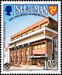 Stamp: New Post Office Headquarters, Douglas (Isle of ManMi:IM 246,Sn ...