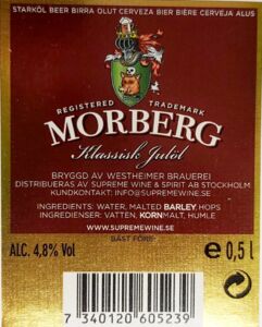 Drink Label: Morberg Klassisk Julol (Westheimer Brauerei Marsberg ...