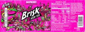 Drink Label: Brisk Iced Raspberry (Pepsi/ Lipton Tea Partnership ...