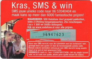Functional Card: Kras, SMS & win (Telecommunications, Netherlands(Vodafone) Col:NL-VOD-001