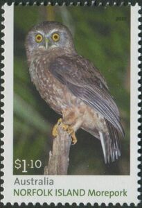 Stamp: Norfolk Island Morepork Perched on Branch (Norfolk Island ...
