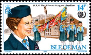 Stamp: Princess Margaret (president), Isle of Man standard & guides ...