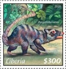 Stamp: Purgatorius unio (Liberia(Extinct Species (2020)) Yt:LR 6337