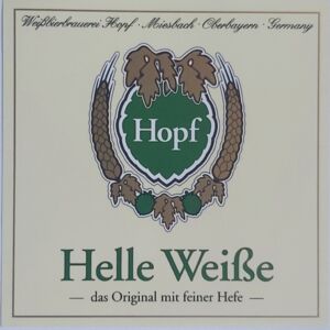 Drink Label: Hopf Helle Weisse (Weißbierbrauerei Hopf, Germany, Federal ...