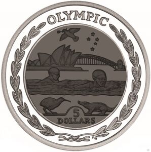 Coin: 5 Dollars (Bejing Olympics - Oceania) (British Virgin Islands ...