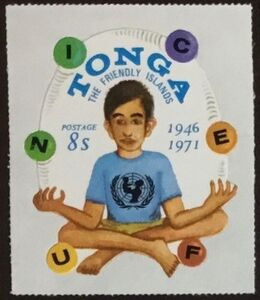 Stamp: Unicef (Tonga(UNICEF, 25th Anniversary) Mi:TO 386,Sn:TO 284,Yt ...
