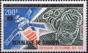 Stamp: Alexander Graham Bell (1847-1922), Phone and Satellite (Djibouti ...