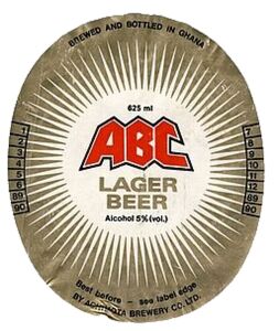 Drink Label: ABC Lager Beer (Achimota Brewery Company Ltd., GhanaCol:GH ...