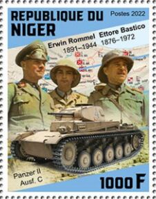 Stamp: Erwin Rommel (1891-1944), Ettore Bastico (1876-1972) (Niger(80 ...