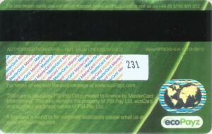 Bank Card: eco Card (PSI-Pay, United Kingdom of Great Britain ...