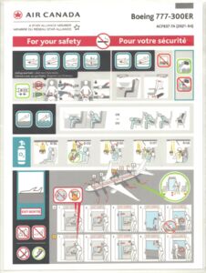 Safety Card: Boeing 777-300ER (Air Canada, CanadaCol:ACA-CA-0035
