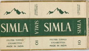 Cigarette Pack: Simla (India, RepublicCol:IN-CT-0029