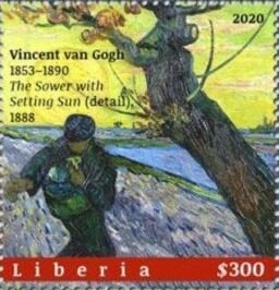 Stamp: Paintings by Vincent van Gogh (Liberia(Vincent van Gogh (2020 ...
