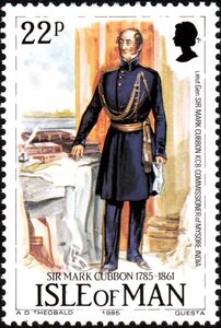 Stamp: Lieutenant-General Sir Mark Cubbon (Isle of Man(Birth ...