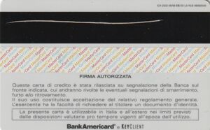 Bank Card: Banca Popolare Di Rho (BANK AMERICARD, ItalyCol:IT-MC-0111