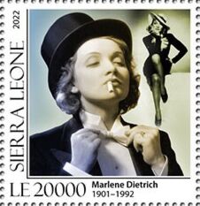Stamp: Marlene Dietrich (1901-1992) (Sierra Leone(30th Memorial Anniversary of Marlene Dietrich ...
