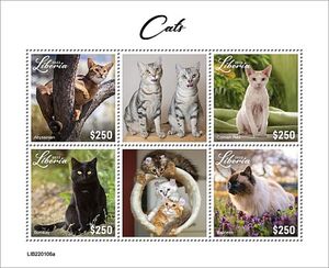 Stamp: Cats (Liberia(Cats (2022)) Col:LR 2022-106a