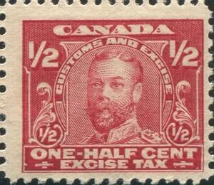 Stamp: King George V (1865-1936) (Canada: Revenue Stamps(Excise) Bar:CA ...