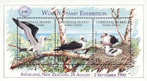 Stamp: NZ 1990 World Stamp Exhibition, Auckland (Christmas IslandMi:CX ...