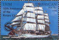 Stamp: Danish Full-rigged Cadet Ship "Danmark" - Rotary Club Opt ...