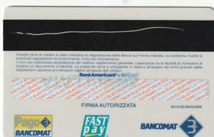 Bank Card: Veneto Banca (BANK AMERICARD, ItalyCol:IT-VI-0174