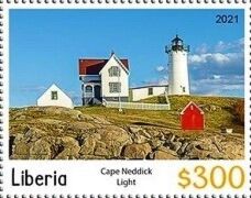 Stamp: Cape Neddick Light, USA (Liberia(Lighthouses (2021)) Yt:LR 6782