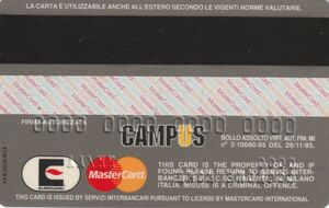 Bank Card: Banco Di Roma Campus (Banca di Roma, ItalyCol:IT-MC-0139