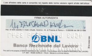 Bank Card: Bnl Top Card (BANCA NAZIONALE DEL LAVORO, ItalyCol:IT-VI-0188.01