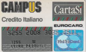 Tarjeta de Banco: Credito Italiano Campus - Carta Si Eurocard (Credito ...