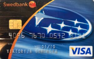 Bank Card: Swedbank Visa. Subaru (Swedbank, LithuaniaCol:LT-VI-0016