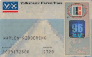 Bank Card: Eurocheque 1996 (VOLKSBANK HAREN/EMS, Germany, Federal ...